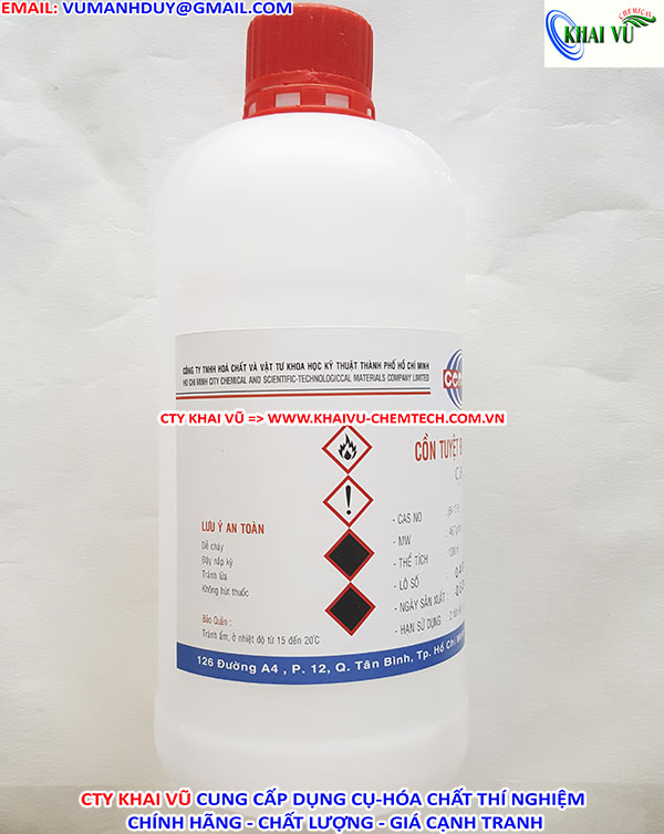 CỒN TUYỆT ĐỐI chai 1L 99.5 % Ethanol Absolute (CEMACO) tinh khiết thí