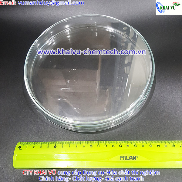 1 CẶP ĐĨA PETRI THỦY TINH các size 150x25mm 200x30mm hàng Đức